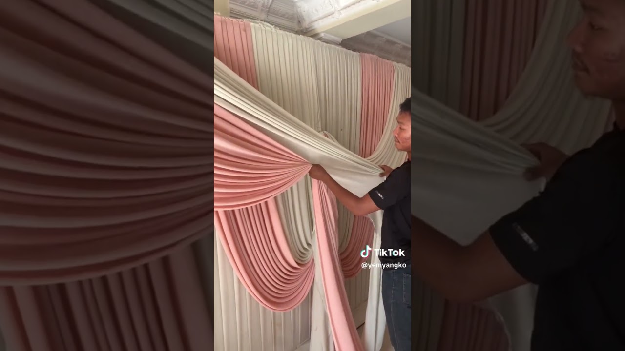 Cara membuat background kain dekorasi pernikahan #shorts