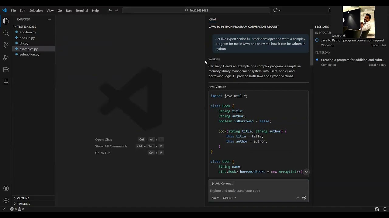 Convert Python Code to Java Using AI | Copilot Prompting
