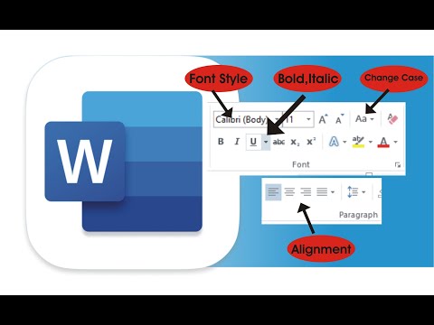 MS Word Formatting (Font Style, Font Size, Bold, Italic, Underline, Alignment)