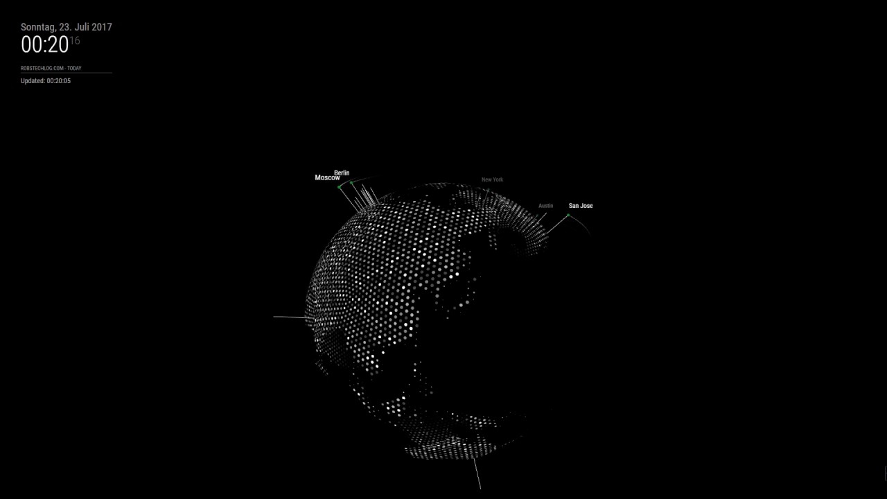 Display your website visitors location on a rotating globe
