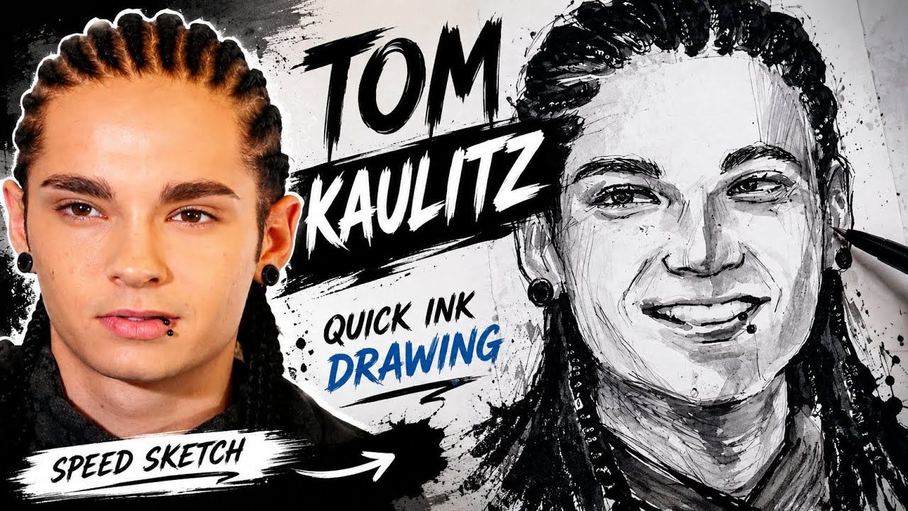 Drawing Tom Kaulitz With Ink 