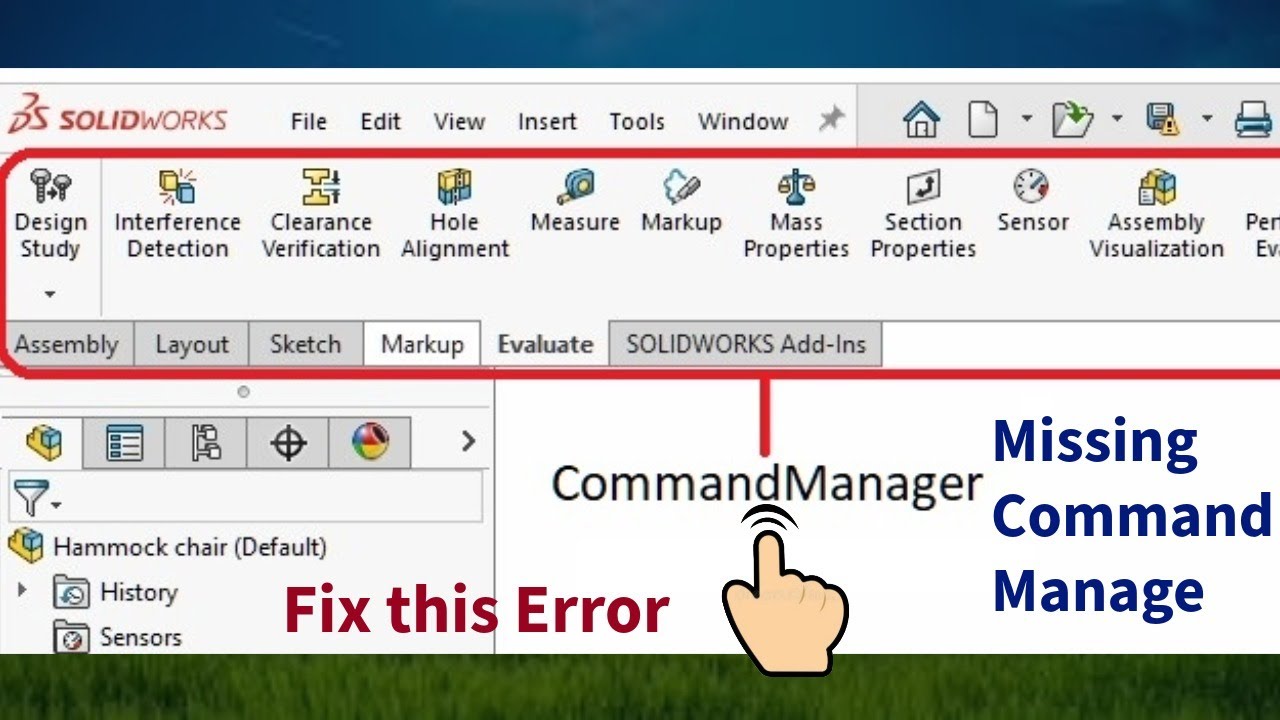 Command Manager tabs missing in solidworks