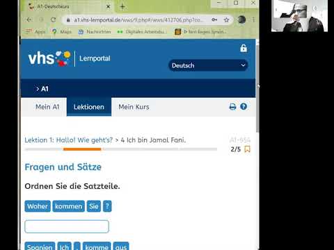 #A1 #VHS #Lernportal #Lektion1 #Teil4 #Verbformen 5 Aufgaben online lösen. heißen, kommen, sein