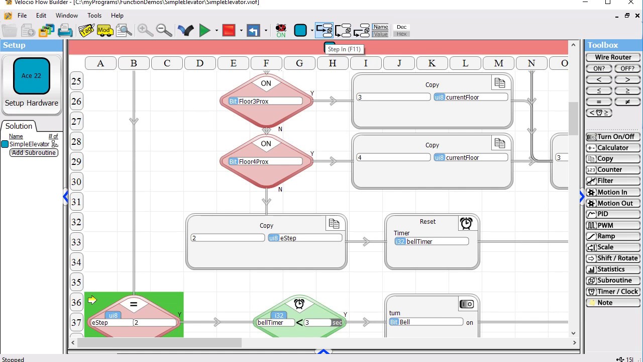 Simple Elevator PLC Example