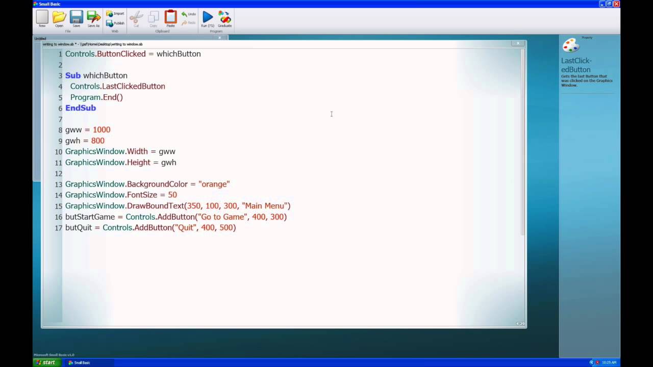 Small Basic 2.09 Buttons