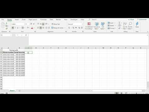 Format cells in Excel Number Special Phone Number Social Security Number Zip Code