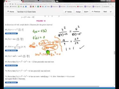 Verifying Rolle's Theorem