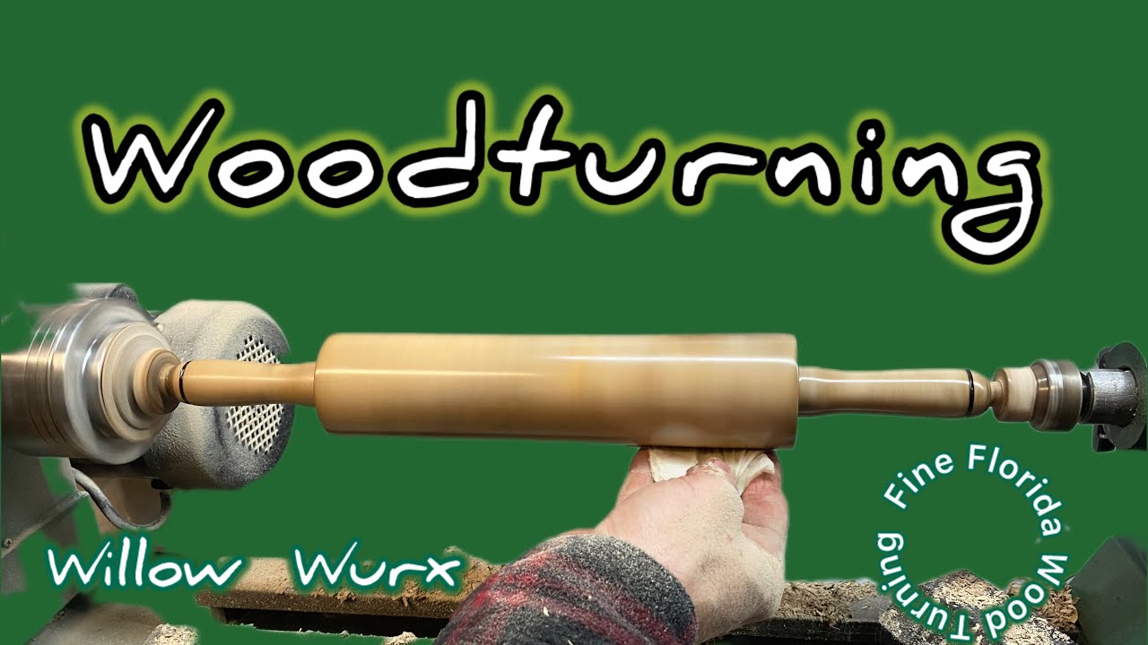 From Sugar Maple to Stunning: Crafting a Rustic Farmhouse Rolling Pin! #Woodturning