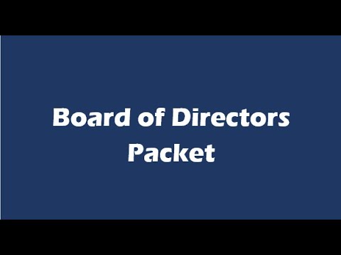 Board of Directors Meeting Packet