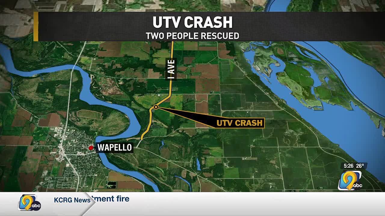 Two rescued after UTV rollover crash in Wapello