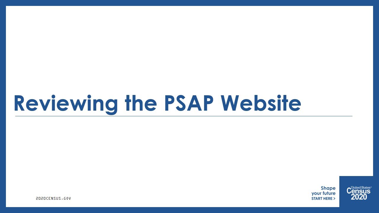PSAPV 2: PSAP Website Demonstration