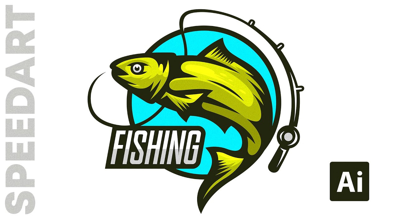 Fishing Logo Design - Adobe Illustrator Speedart