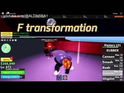 Rubber fruit showcase (blox fruit)