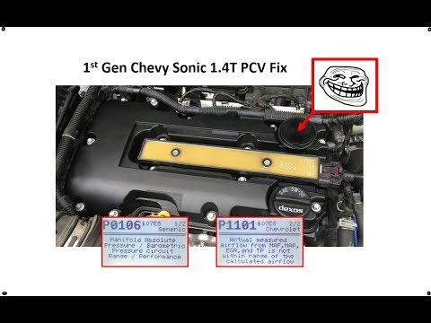 Sonic PCV Fix, Error codes P0106 & P1101