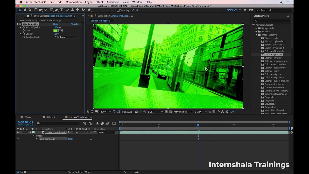 12.Applying Effects - E4 - Using Animation Presets and Transitions