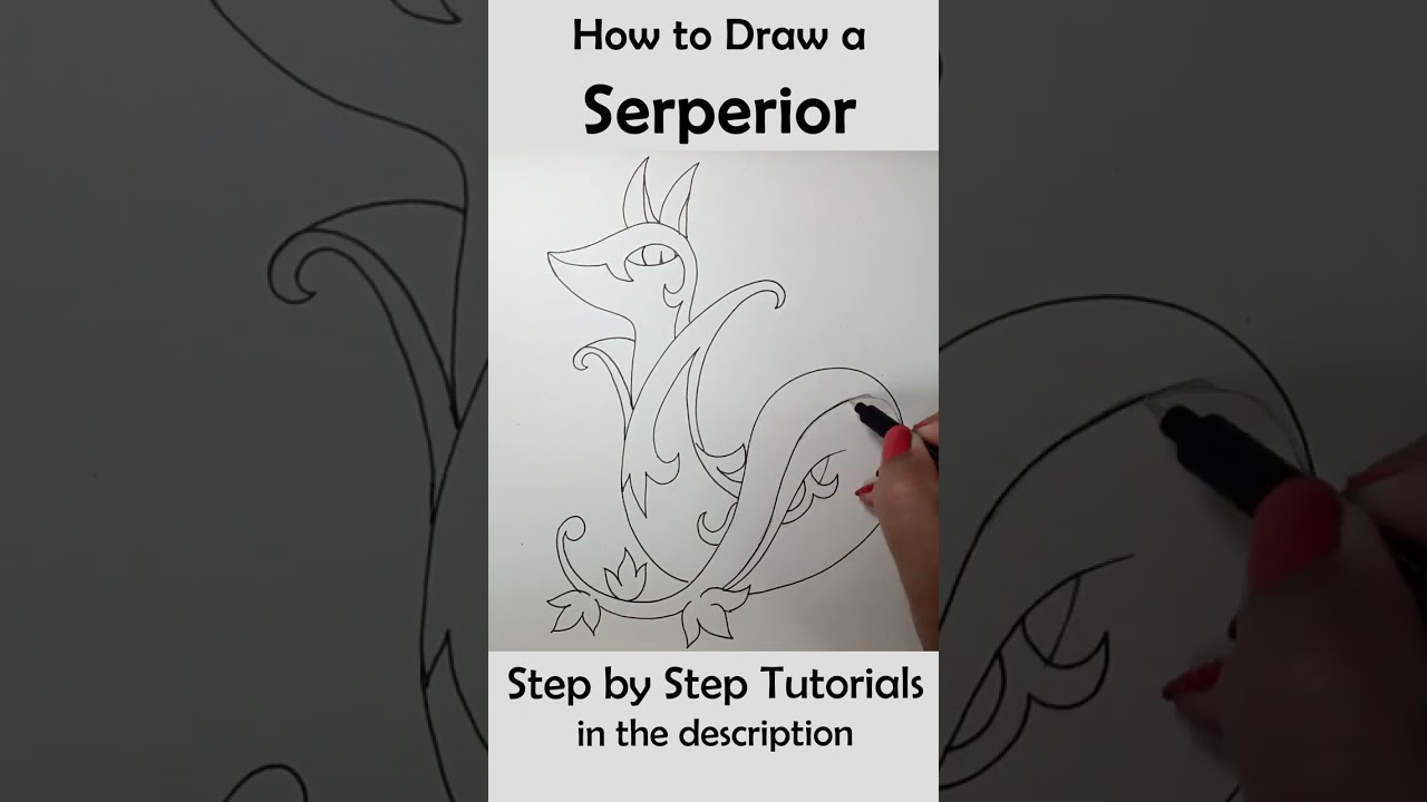 How to Draw Serperior | Step by Step Art Tutorials | 4K #shorts #art