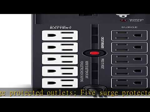 CyberPower CP1000PFCLCD PFC Sinewave UPS System, 1000VA/600W, 10 Outlets, AVR, Mini-Tower, Black