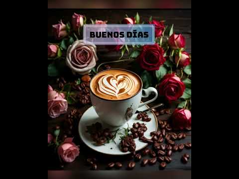 Buenos días con café y rosas