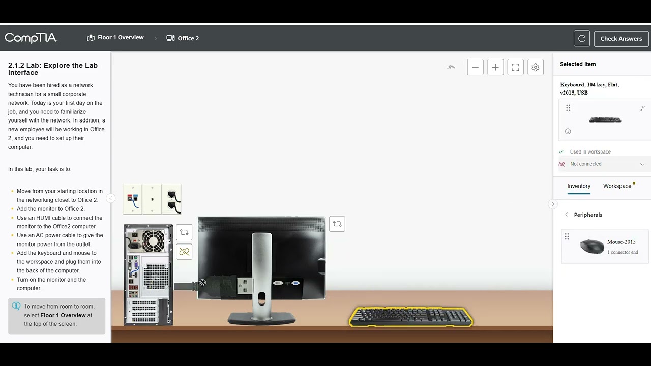 CompTIA A+ 2.1.2 - Explore the Lab Interface (Silent Walkthrough)