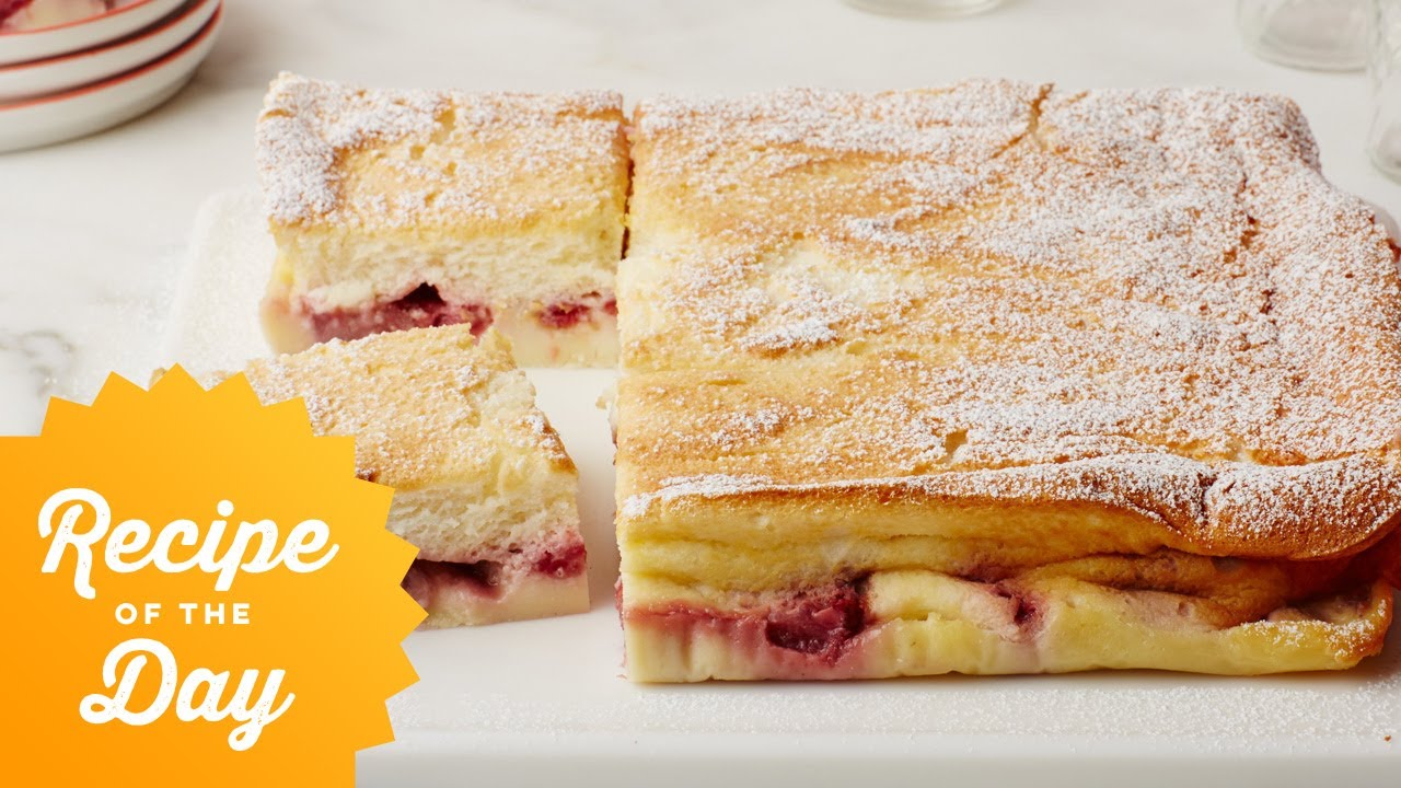 Recipe of the Day: 1-Batter, 3-Layer Berry Magic Cake | Food Network