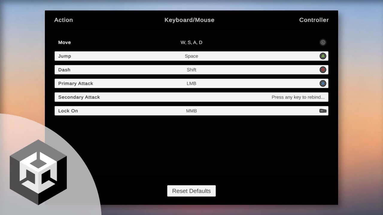 Rebindable Keybinding UI | Input System | Unity Package