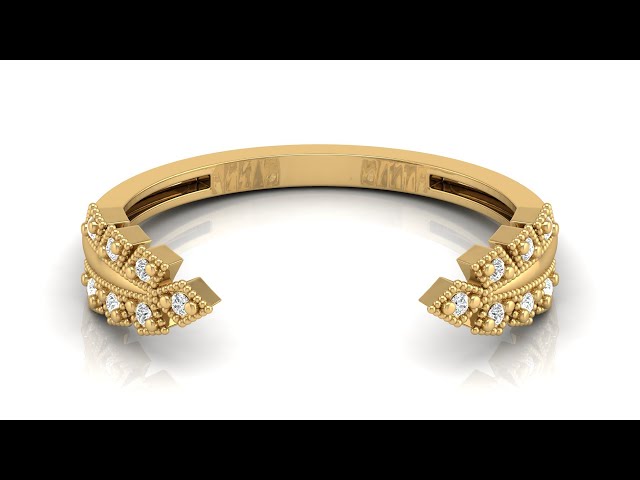 ladies pendant - Open Diamond Band In 18k Gold Manufacturer from Surat