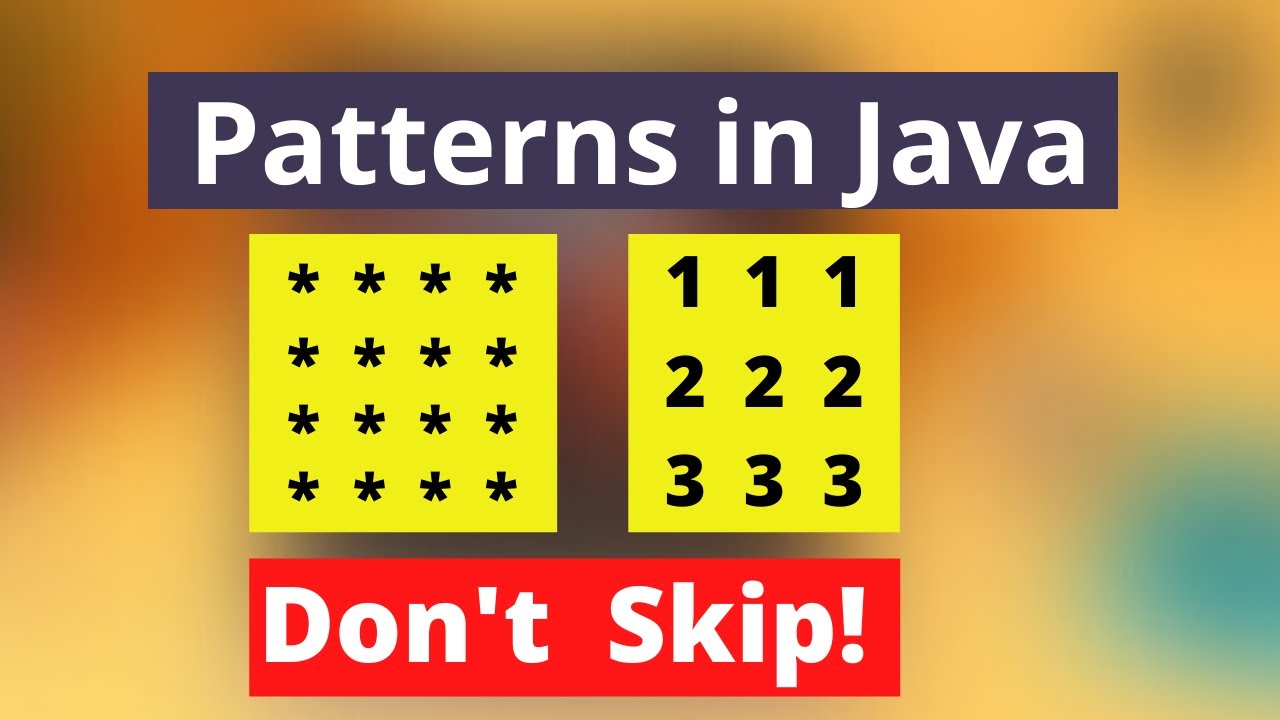 Pattern Problems Solution In Java | Best Approach to Solve Any Pattern Problem