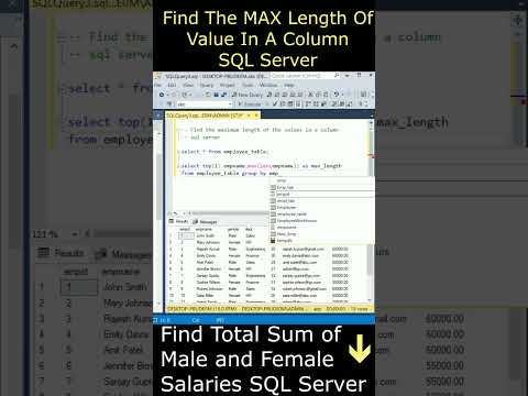 Find the max length of the value in a column #sqlserver
