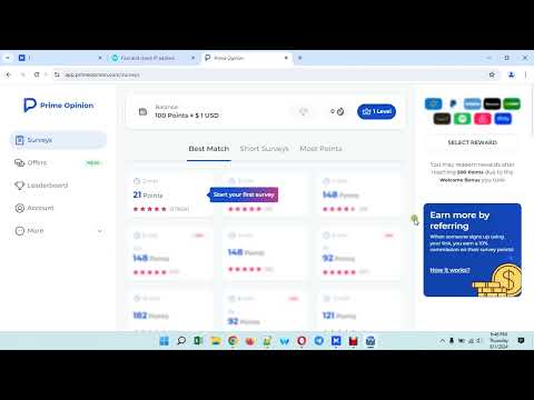 prime opinion account create & survey complete