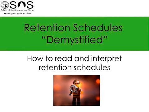 Retention Schedules Demystified