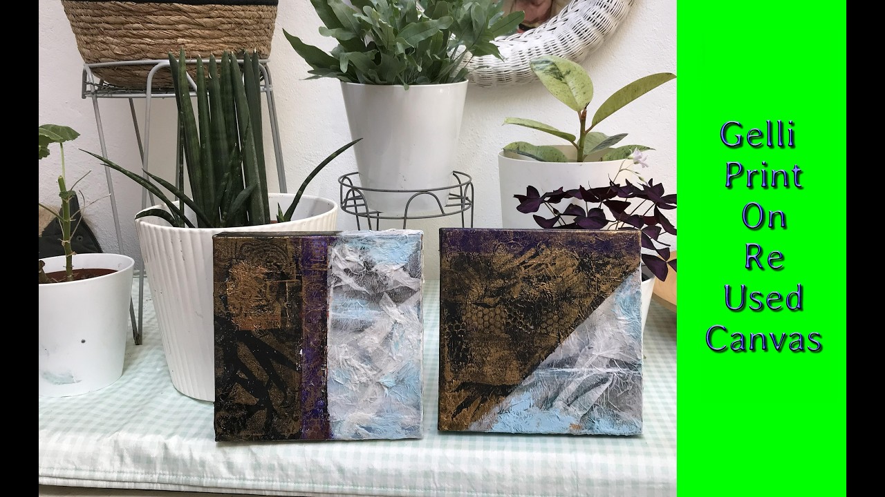 Art  Gelli Prints On Canvas Bo Ho Style #gelliprints #monoprints