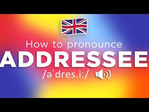 How To Pronounce Addressee (100% NATIVE!!)