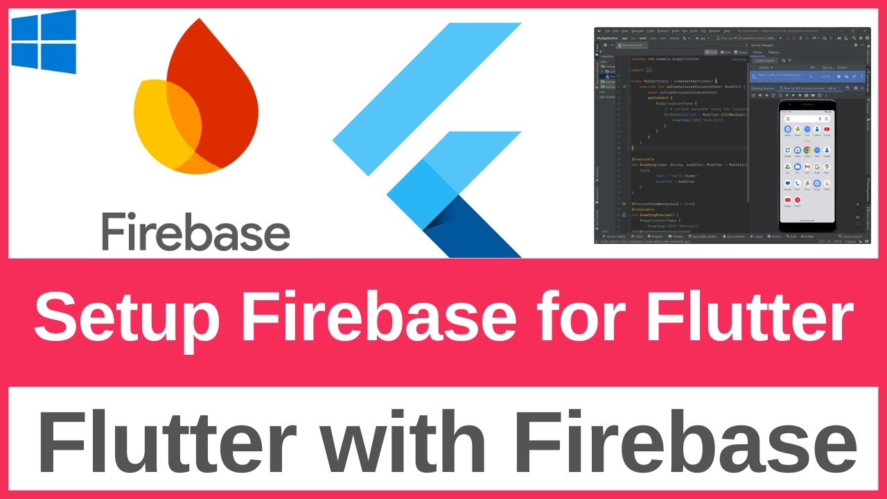Flutter with Firebase Tutorial - Add Firebase to Your Flutter App| Setup Firebase for Flutter