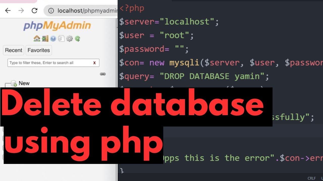 #04 How to Delete MySQL Database using PHP | PHP Tutorial for Beginners