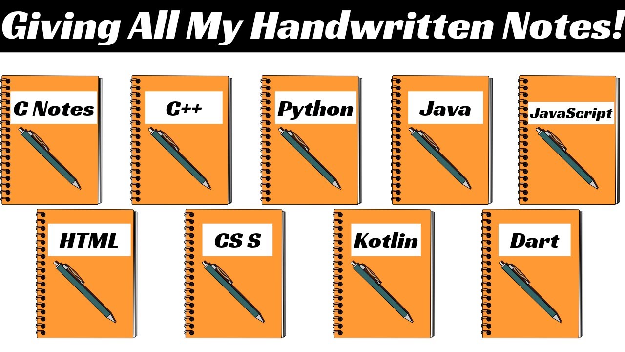 Giving All My Handwritten Notes  | C C++ Python Java Javascript HTML CSS Kotlin And Dart Notes