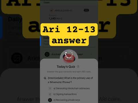 AriChain New Airdrop 12 -13| jun Wallet Testnet | Ari Wallet Quiz Today (12β13 June) π΄