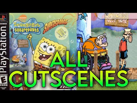 SpongeBob: SuperSponge - All Cutscenes GAME MOVIE (PS1)