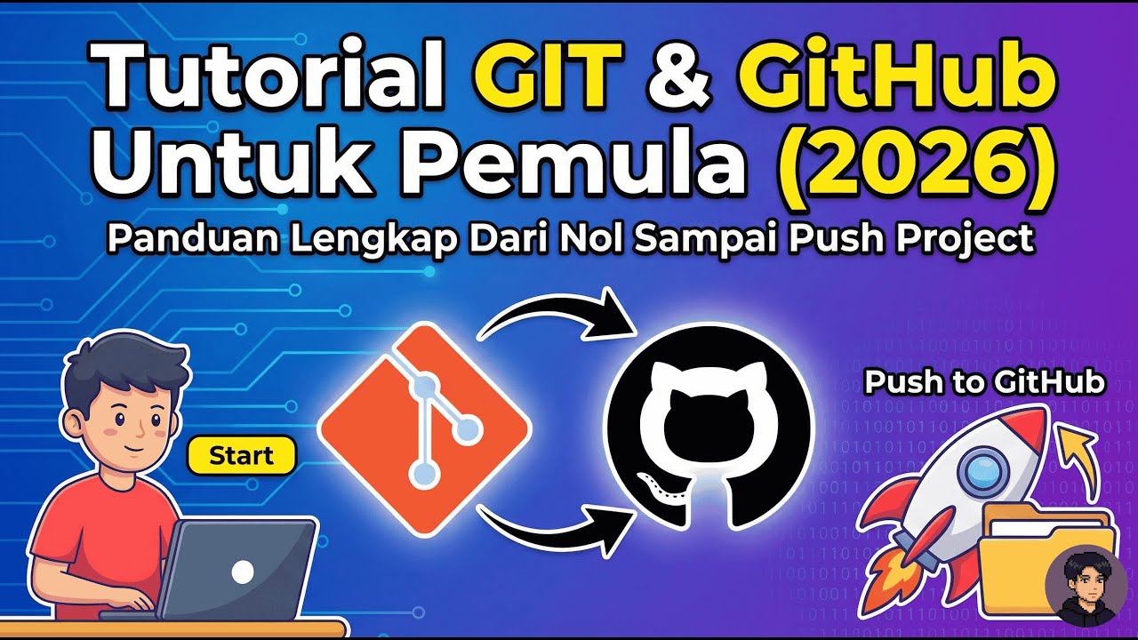 Tutorial GIT & GitHub Untuk Pemula (2026) - Panduan Lengkap Dari Nol Sampai Push Project