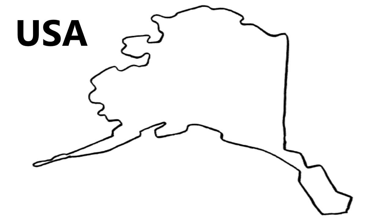 How to Draw Outline Map of Alaska Step by Step | Easy USA State Map Drawing Tutorial