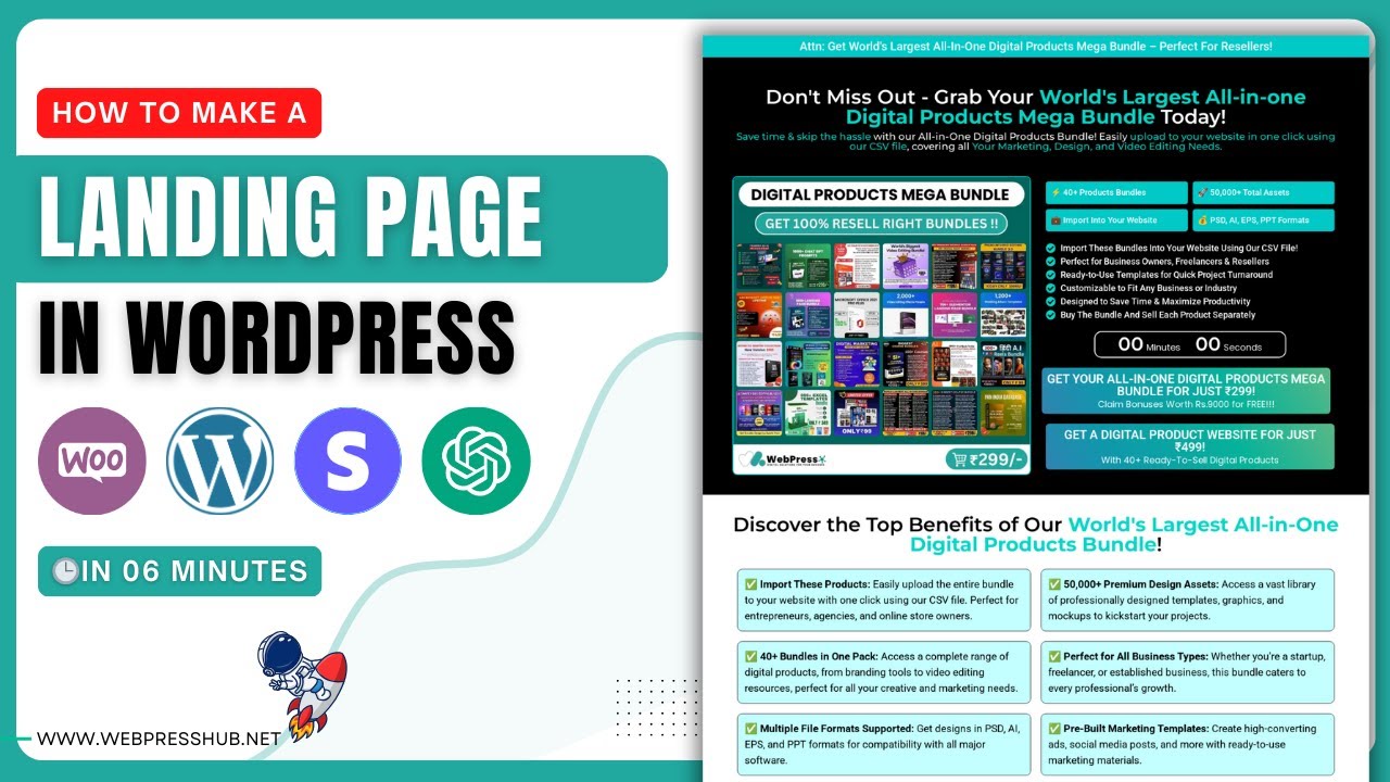 🎯 How To Create a Landing Page in WordPress 🚀 | Digital Product Selling Landing Page 💻