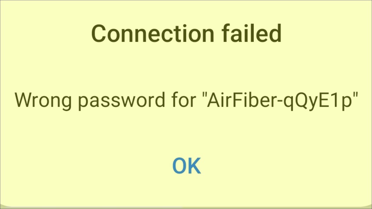 WiFi Connection Failed  - Wrong Password Issue  - Android Mobile