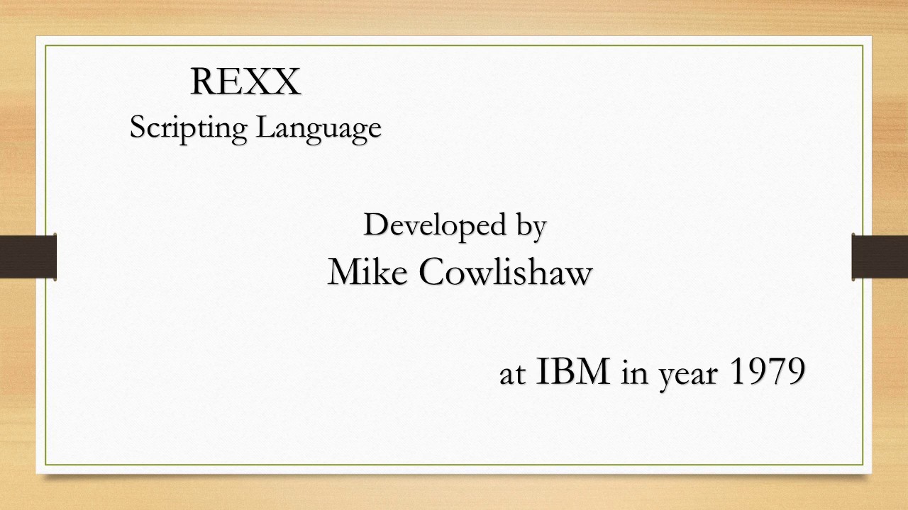 Rexx Hands On - Video - 0 - Introduction to REXX