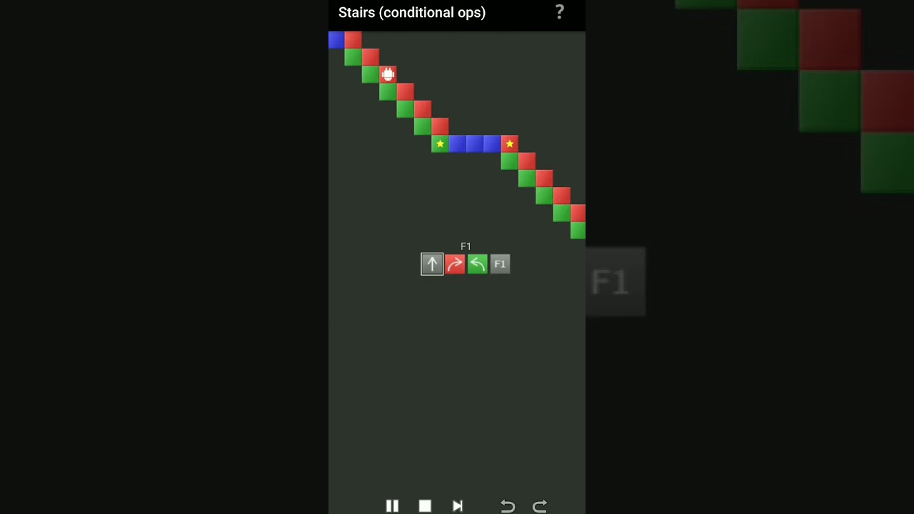 Robozzle Droid solution  stairs conditional loops
