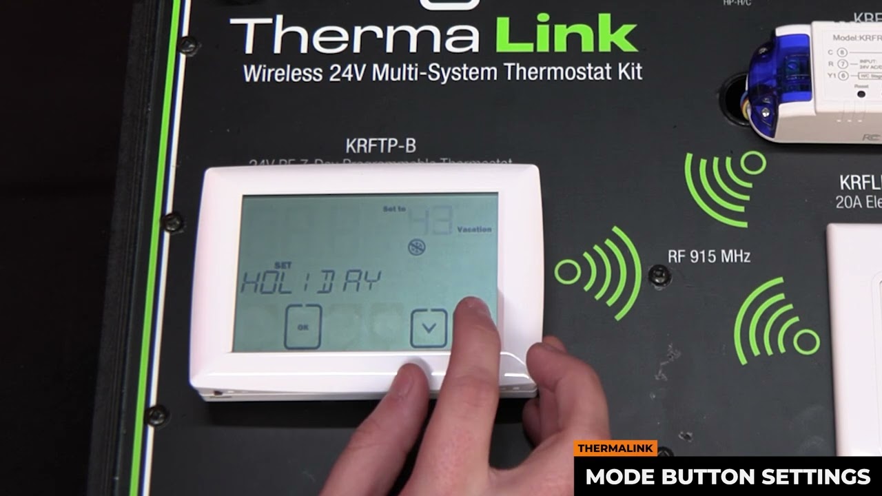 ThermaLink Wireless Thermostat- Mode Button Settings - How To