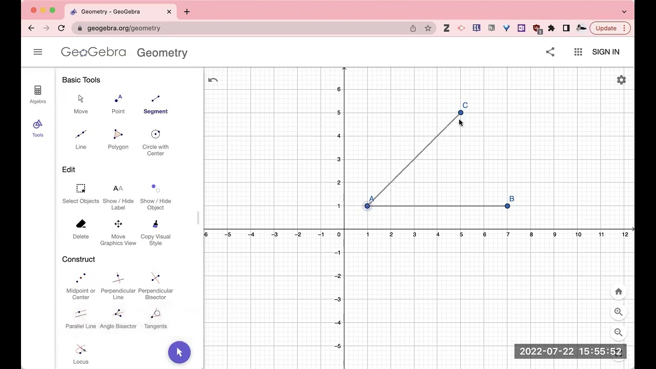Geometric Constructions on Geogebra