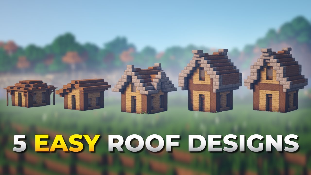 5 EASY roof designs for a small Minecraft house