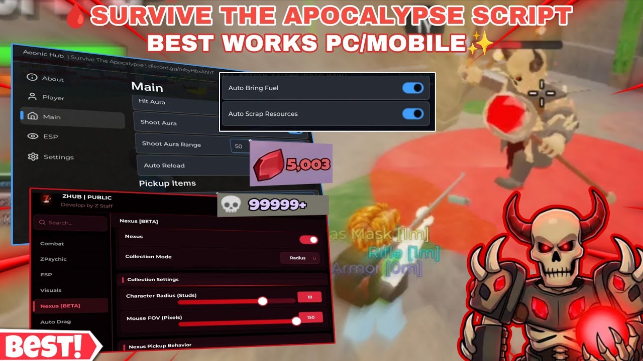 [🩸EVENT]Survive The Apocalypse Script OP FREE PHSYCHIC🤩,Auto Scrap Resources/Fuel,Kill-aura+Shoot😎