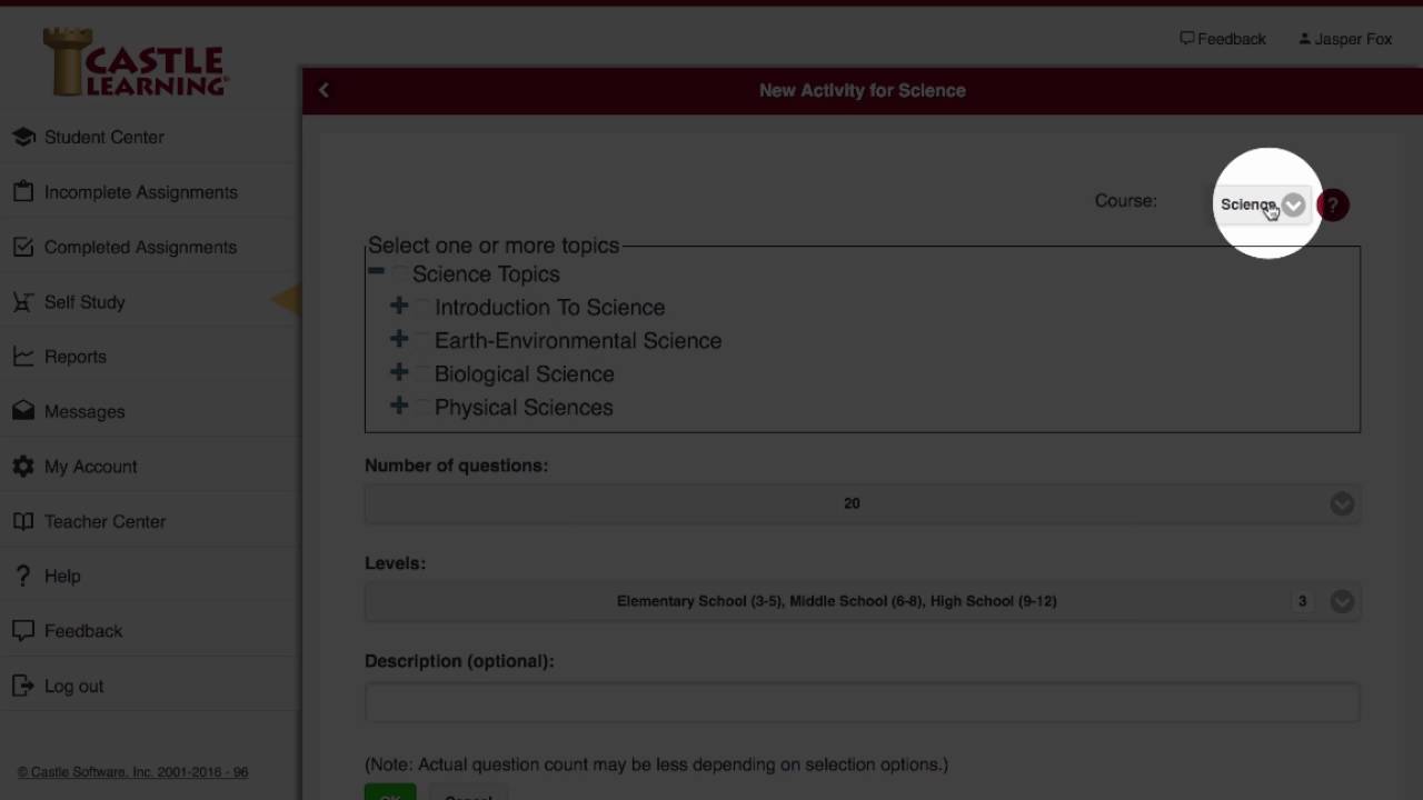 Create Your Own Question Set on Castle Learning