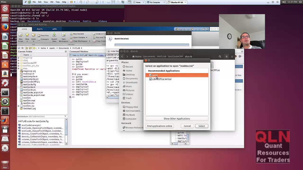 Matlab GUI in Ubuntu Linux with CPlusPlus vs Java performance