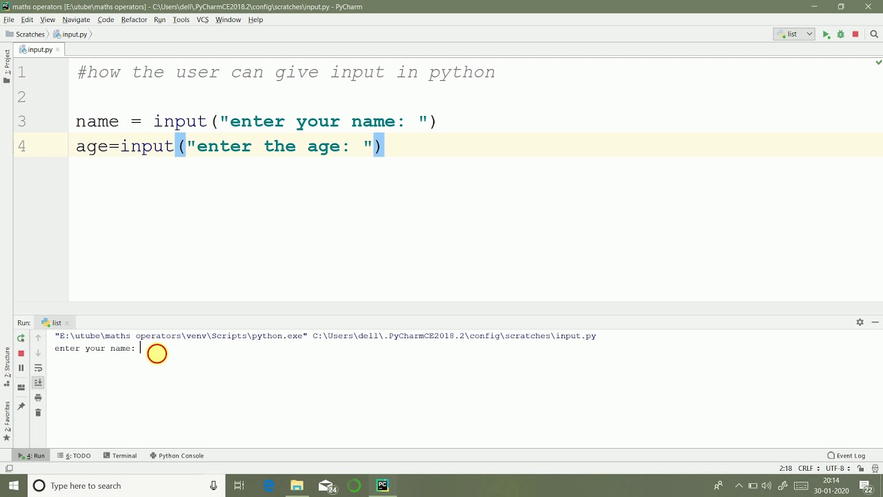 #16  Python Tutorial for Beginners | User Input  in Python.